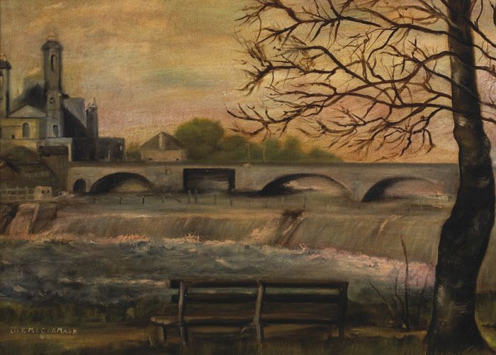 Countess Lily McCormack (1884-c.1969) - THE RIVER SHANNON AND BRIDGE AT ...