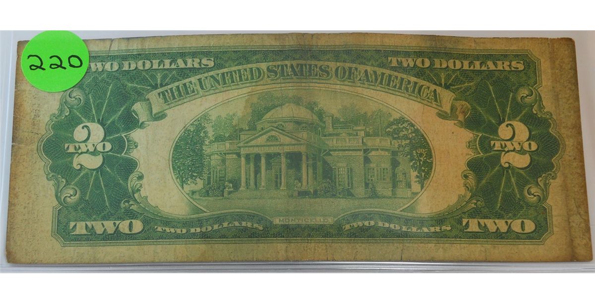 1928 Red Stamp $2 bill