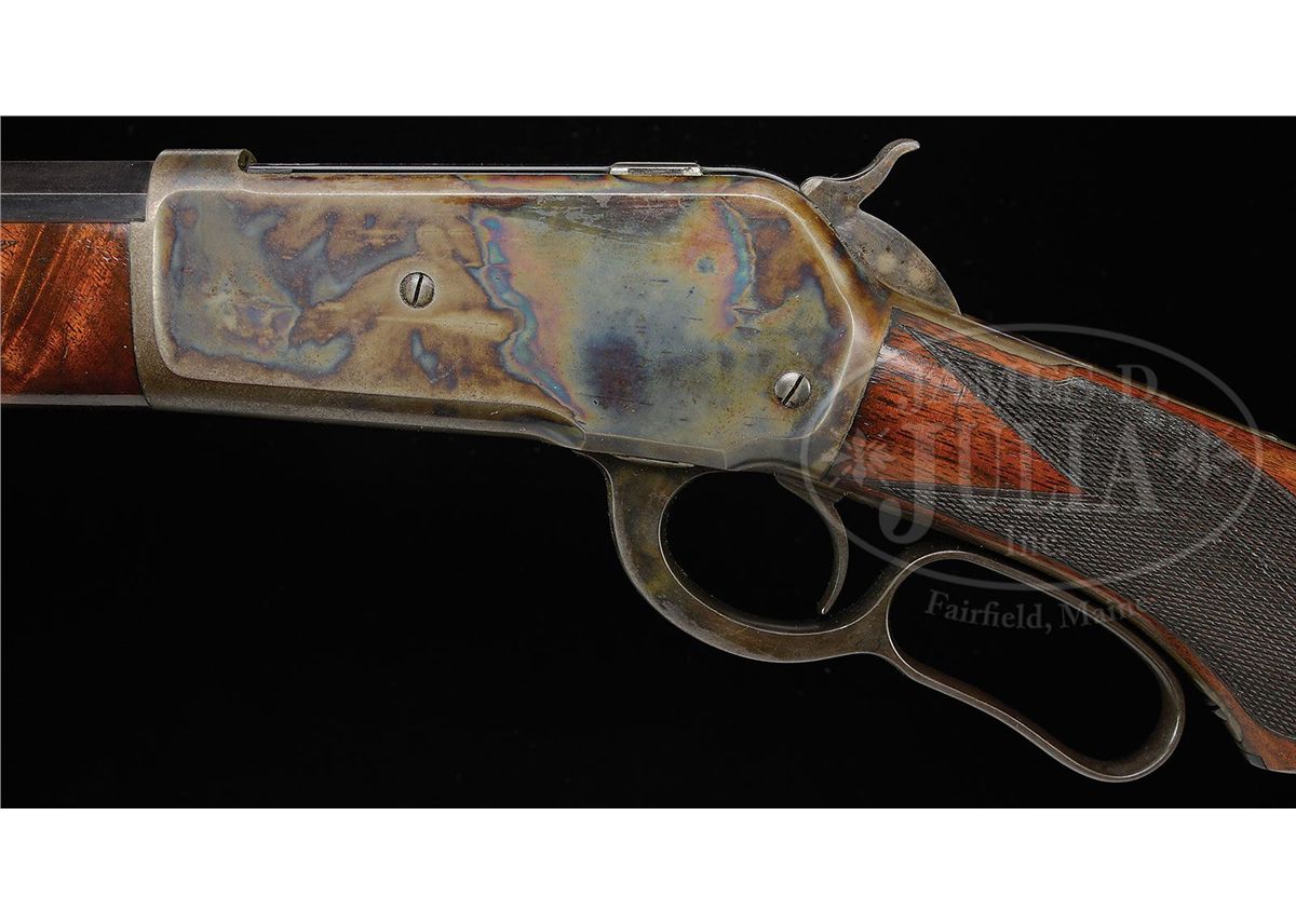 RARE, SPECIAL ORDER DELUXE WINCHESTER MODEL 1886 LEVER ACTION RIFLE.