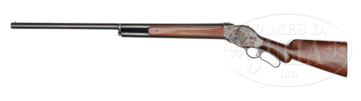 RARE COLOR CASE HARDENED WINCHESTER MODEL 1887 LEVER ACTION SHOTGUN.