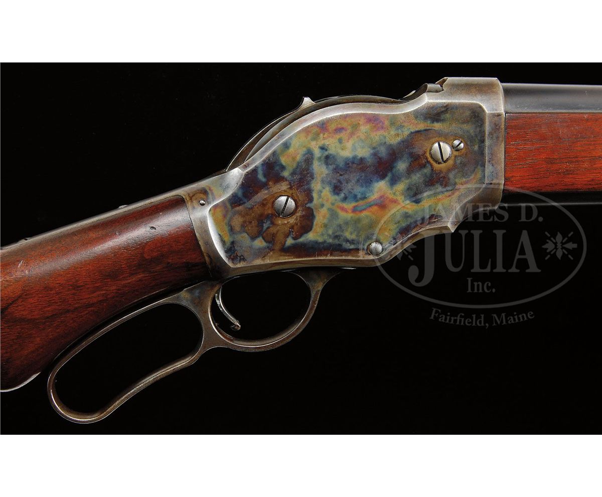 RARE COLOR CASE HARDENED WINCHESTER MODEL 1887 LEVER ACTION SHOTGUN.