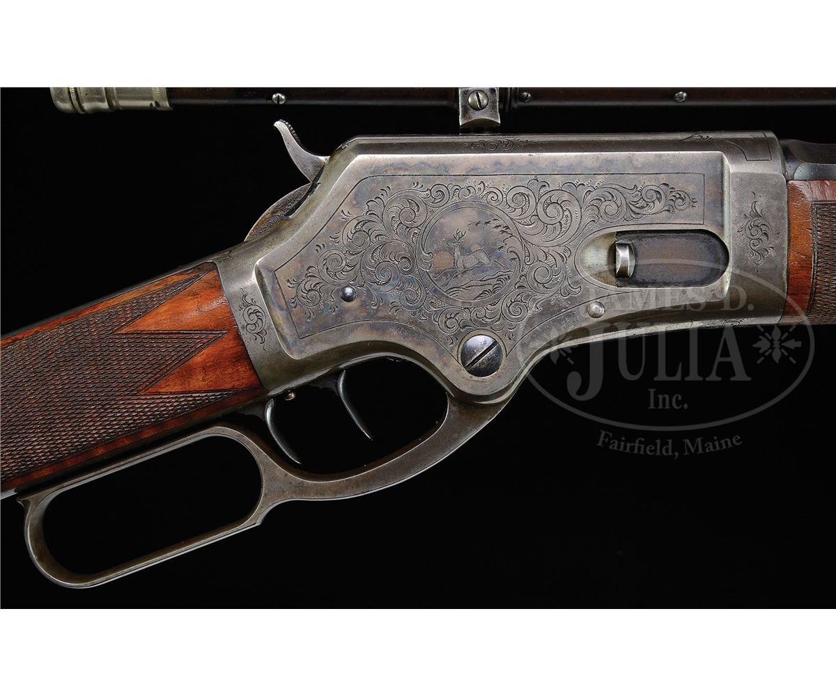 RARE ENGRAVED INSCRIBED DELUXE MARLIN MODEL 1881 LIGHTWEIGHT LEVER ...