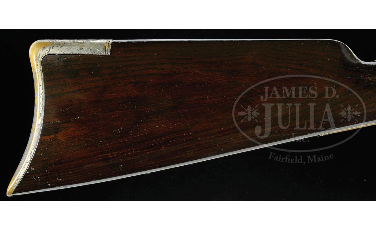 SCARCE ENGRAVED HENRY MODEL 1860 LEVER ACTION RIFLE WITH ROSEWOOD STOCK.