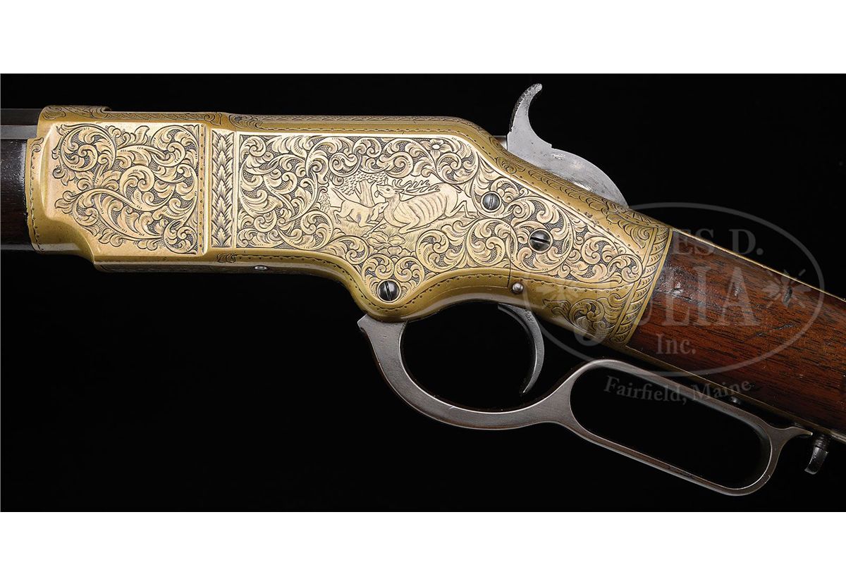 FINE ENGRAVED WINCHESTER MODEL 1866 LEVER ACTION RIFLE.