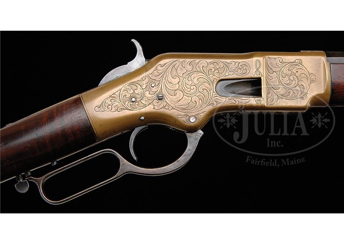 FINE ENGRAVED WINCHESTER MODEL 1866 LEVER ACTION RIFLE.