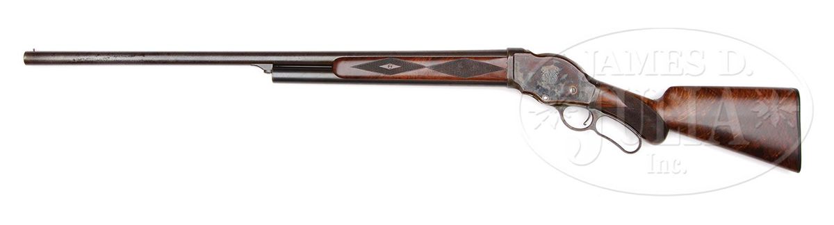 EXTREMELY RARE WINCHESTER MODEL 1887 DELUXE LEVER ACTION SHOTGUN.