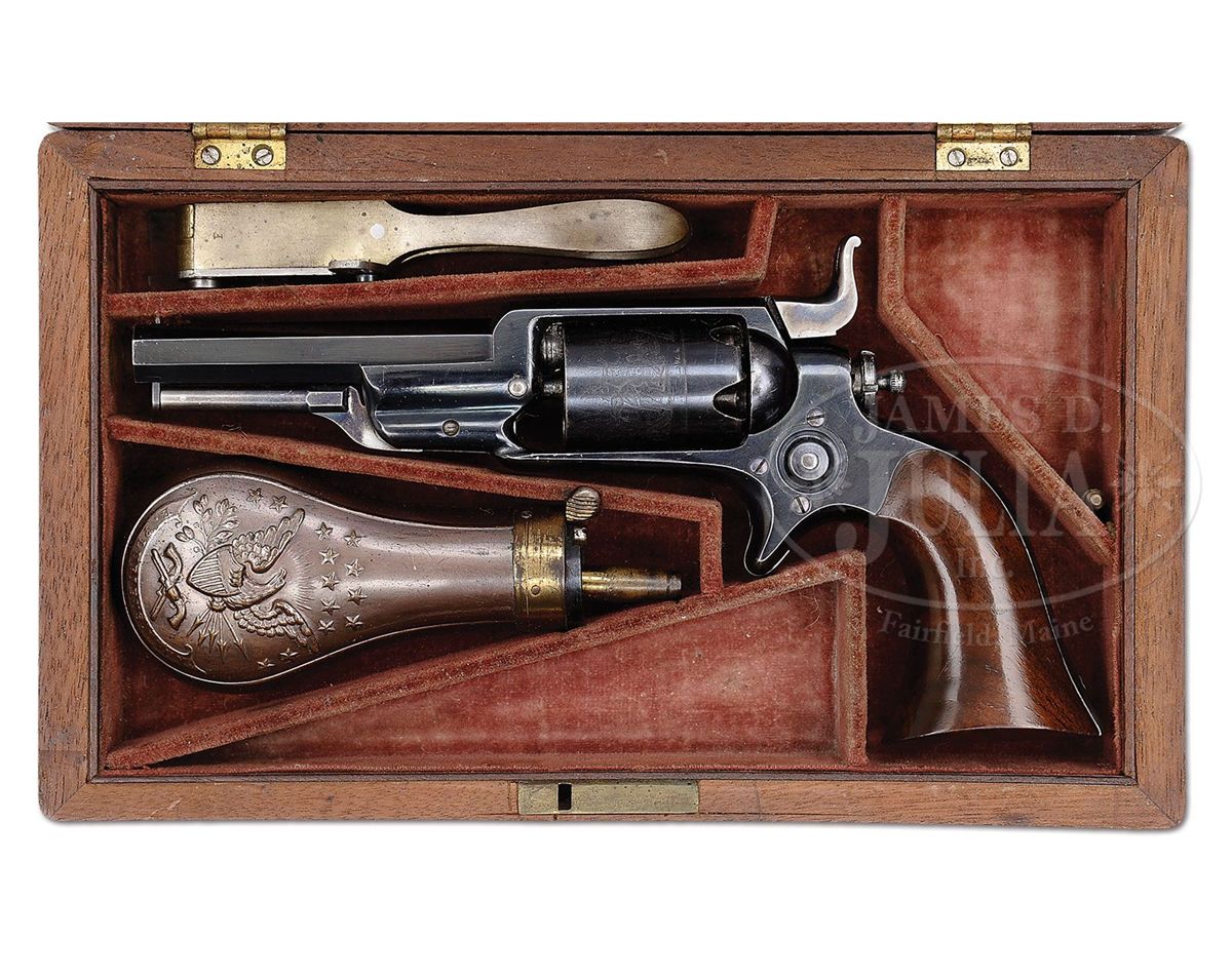 CASED COLT 1855 MODEL 2 ROOT PERCUSSION REVOLVER.