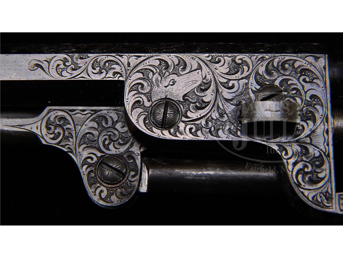 VERY RARE ENGRAVED COLT MODEL 1851 NAVY PERCUSSION REVOLVER.