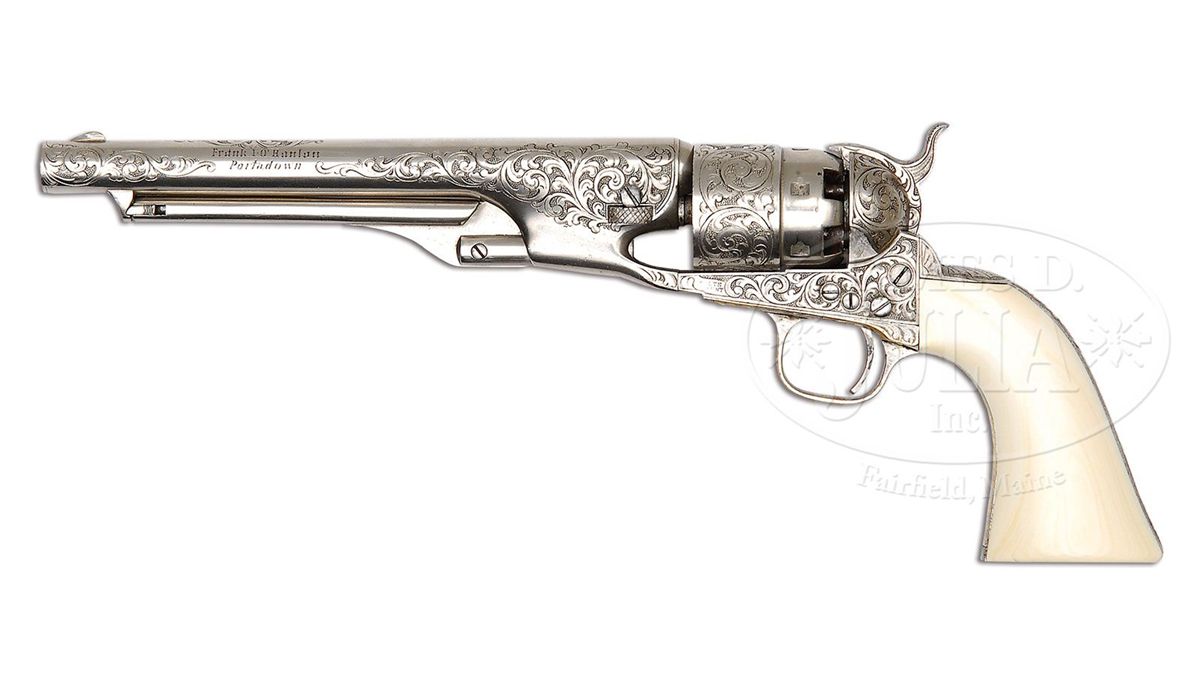 EXTREMELY RARE NIMSCHKE ENGRAVED COLT MODEL 1860 ARMY PERCUSSION REVOLVER.