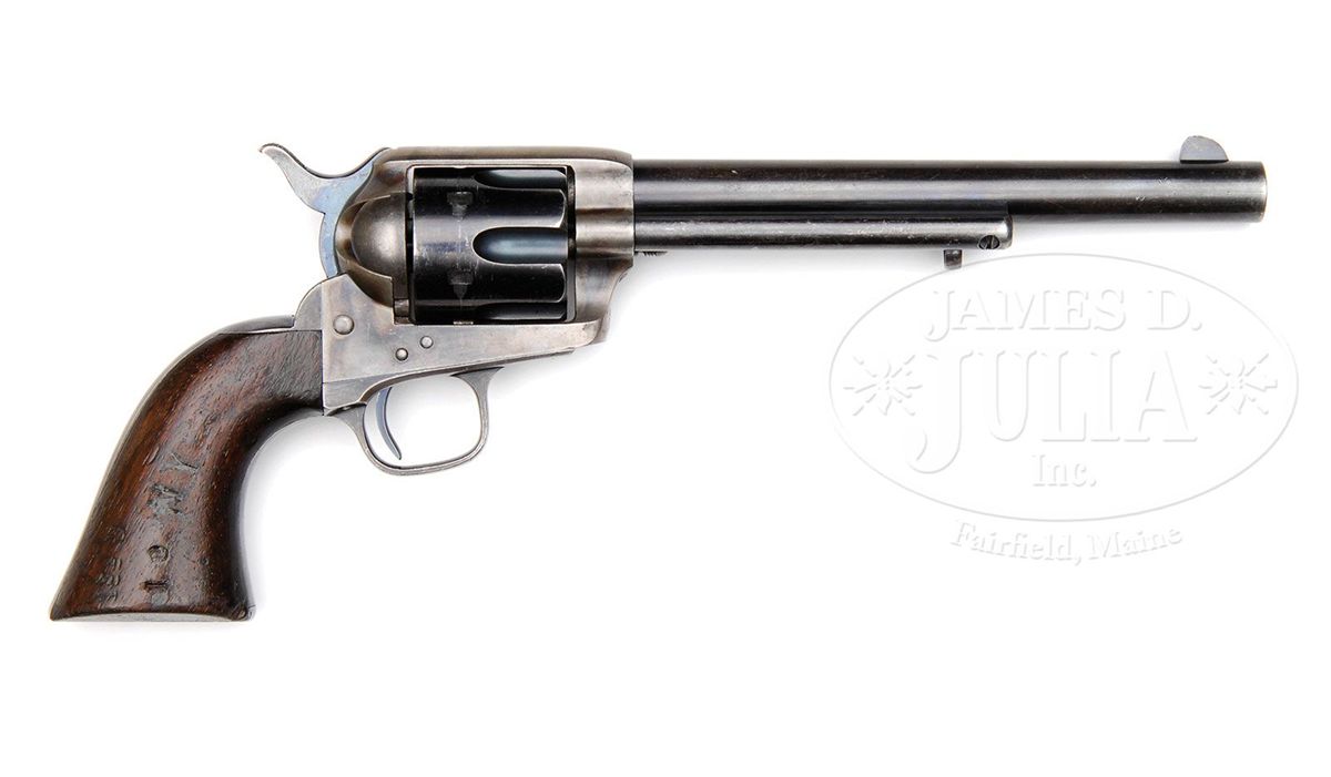 SCARCE 1875 ISSUE CASEY-INSPECTED COLT CAVALRY SINGLE ACTION ARMY REVOLVER.