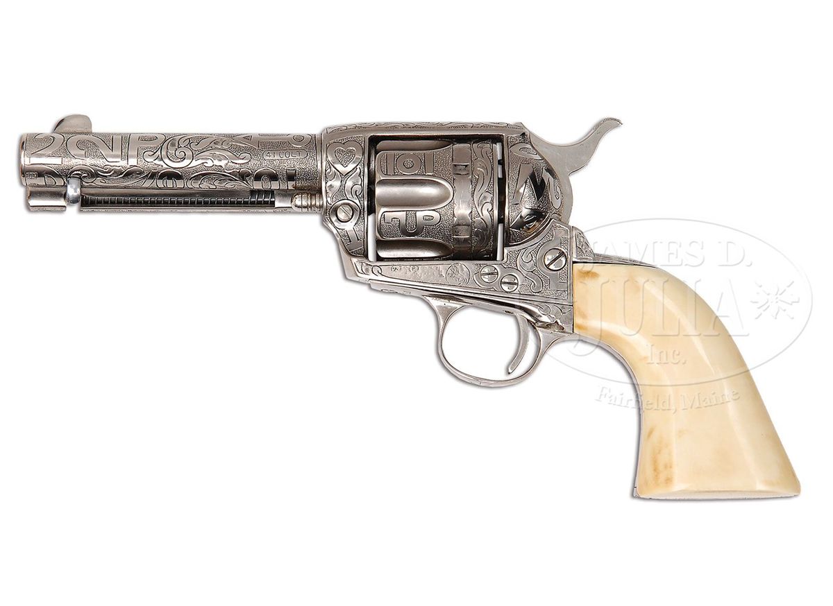 *CATTLE BRAND ENGRAVED COLT SINGLE ACTION ARMY REVOLVER.