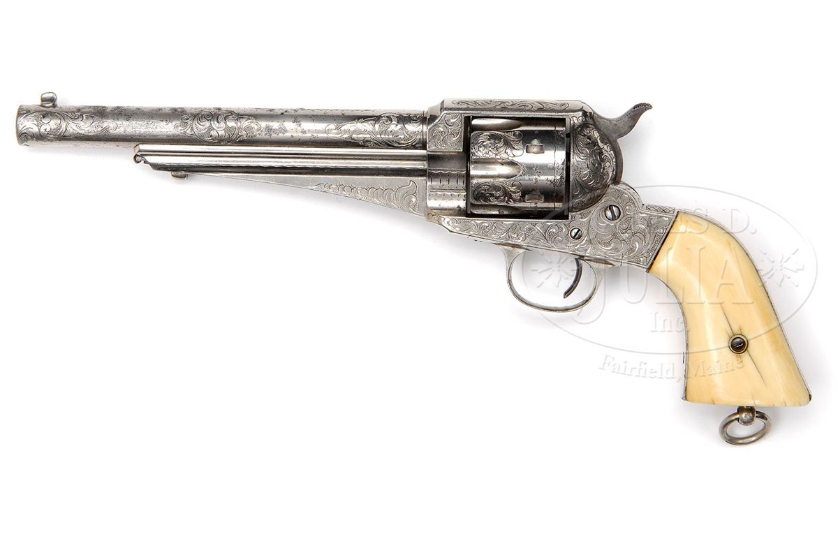 RARE NIMSCHKE ENGRAVED REMINGTON MODEL 1875 SINGLE ACTION ARMY REVOLVER.