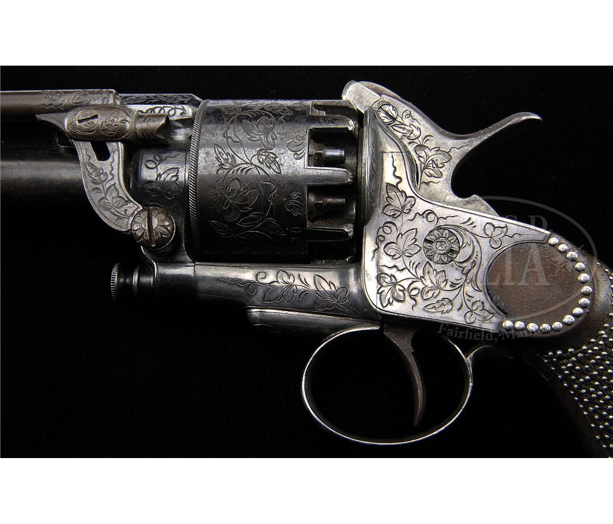 EXTRORDINARY CASED CONFEDERATE ENGRAVED AND SILVER INLAID BABY LEMAT ...