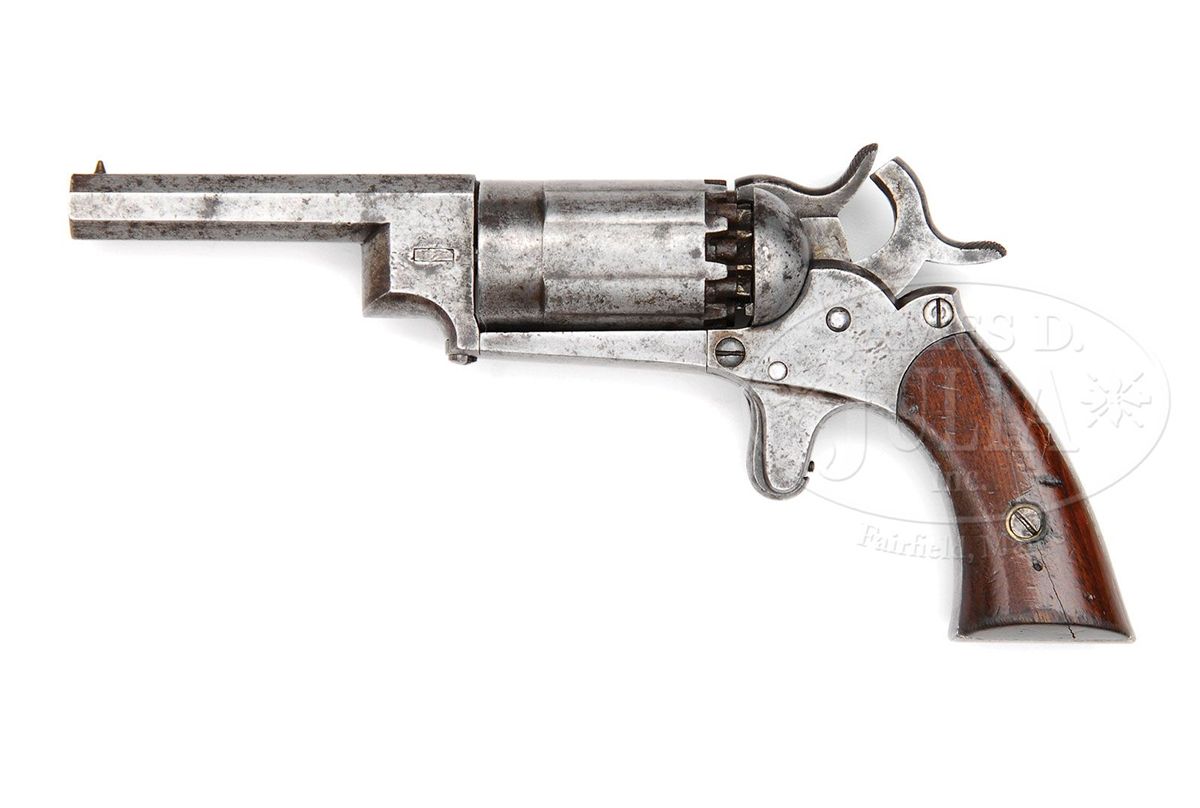 RARE WALCH IRON FRAME 10-SHOT PERCUSSION REVOLVER.