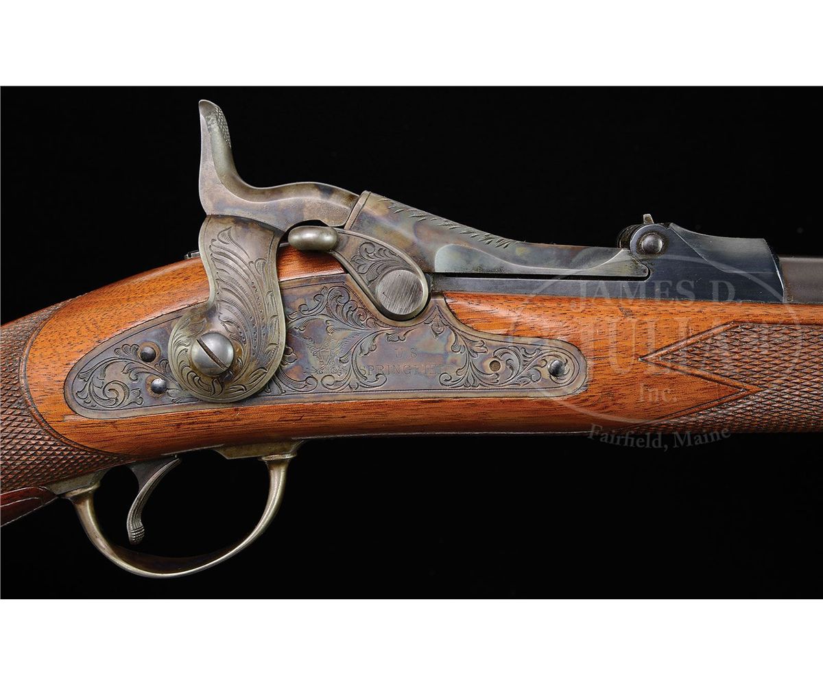 RARE SPRINGFIELD MODEL 1875 TYPE III OFFICER'S MODEL TRAPDOOR RIFLE.