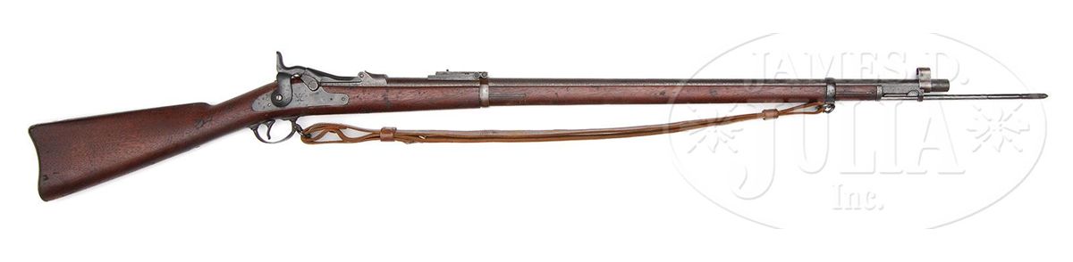 RARE SPRINGFIELD MODEL 1884 EXPERIMENTAL ROD BAYONET TRAPDOOR RIFLE.