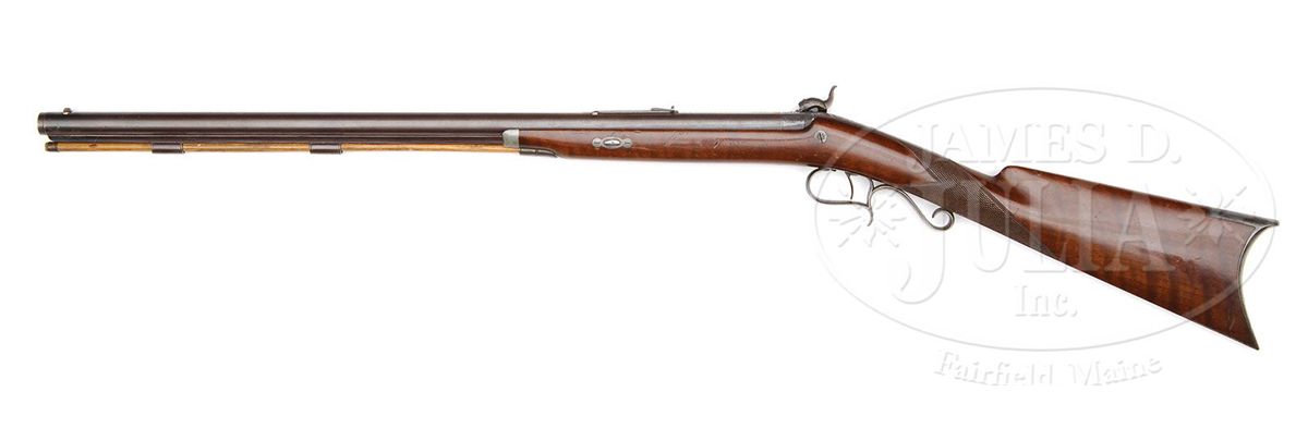 CASED H. E. DIMICK (ST. LOUIS) LADIES PERCUSSION HUNTING RIFLE.