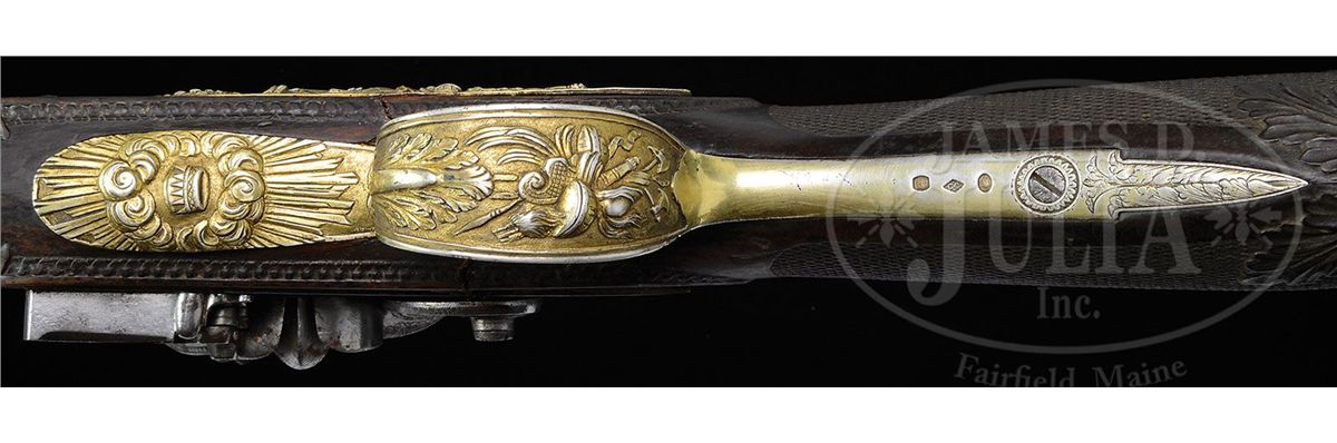 FINE AND RARE SILVER GILT MOUNTED FRENCH EMPIRE F/L RIFLE FOR OTTOMAN ...