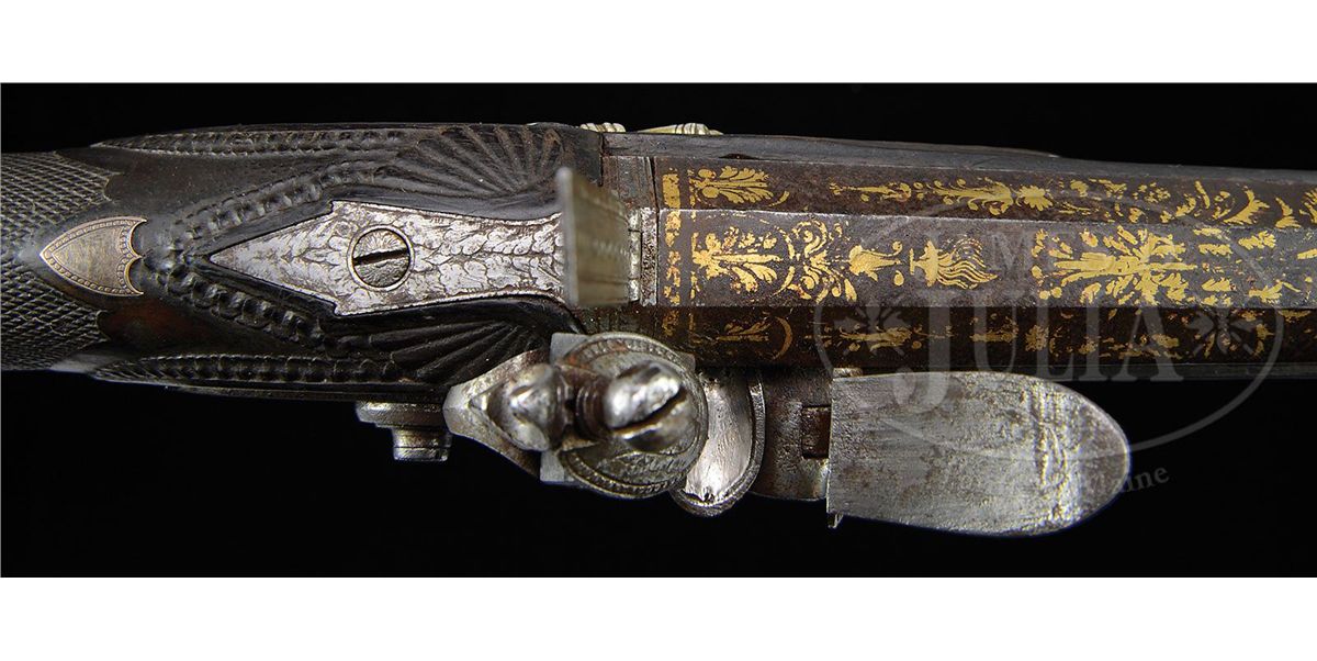 FINE AND RARE SILVER GILT MOUNTED FRENCH EMPIRE F/L RIFLE FOR OTTOMAN ...