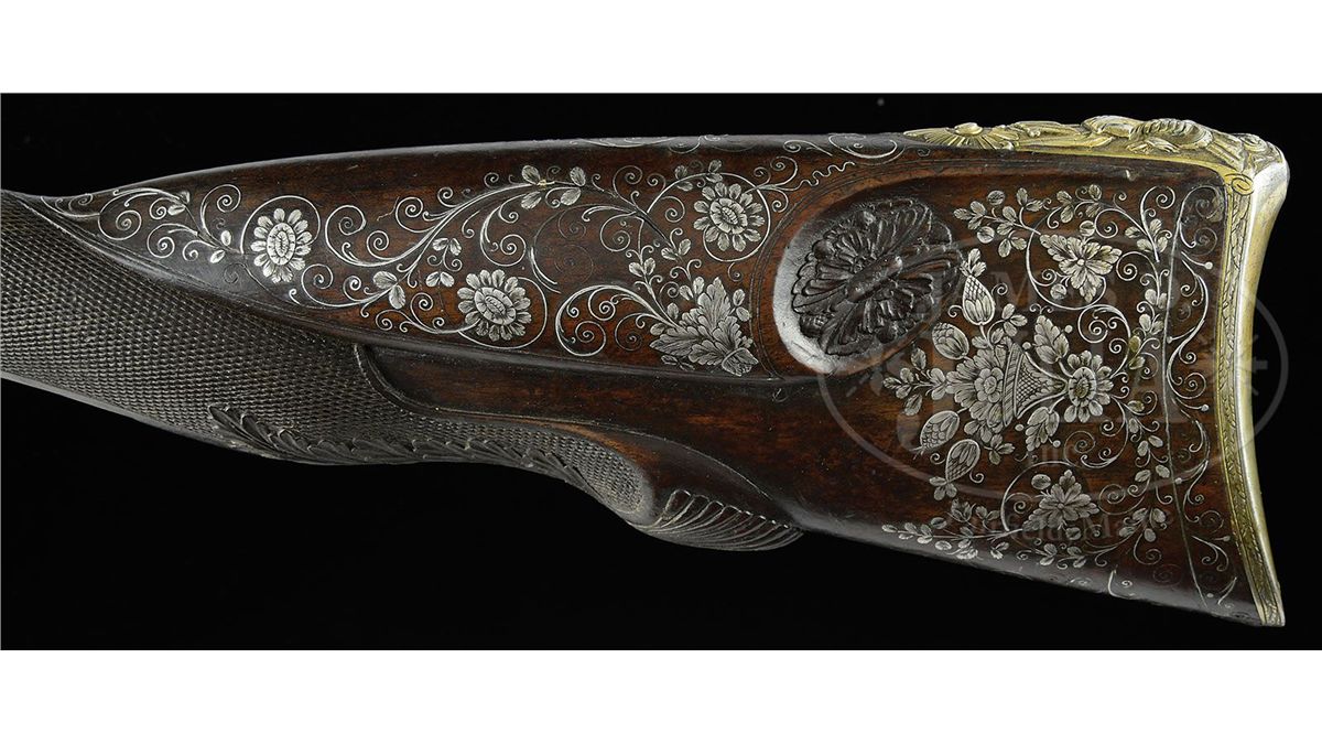 FINE AND RARE SILVER GILT MOUNTED FRENCH EMPIRE F/L RIFLE FOR OTTOMAN ...