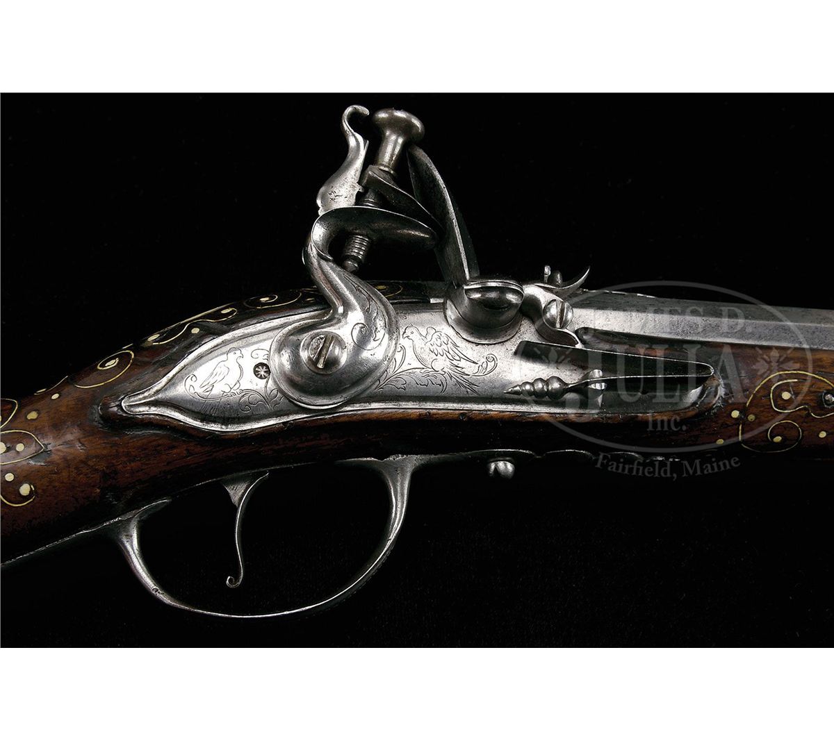 VERY FINE PAIR OF 17TH CENTURY GERMANIC GUN BUTT FLINTLOCK PISTOLS.