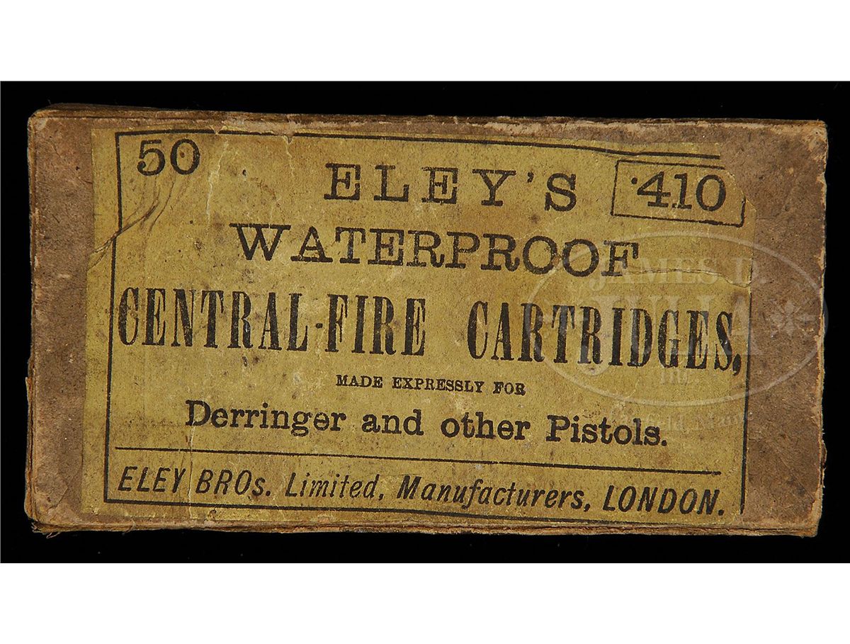 EMPTY, RARE BOX OF ELEY BROs. .410 CENTRAL FIRE CARTRIDGES.