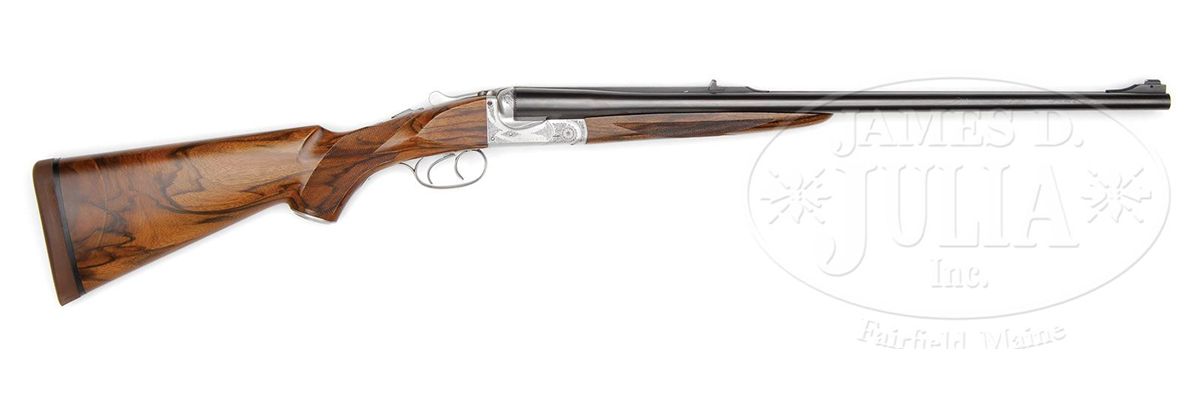 *CHOICE BUTCH SEARCY DELUXE BOXLOCK DOUBLE RIFLE W/TWO EXTRA BARRELS.