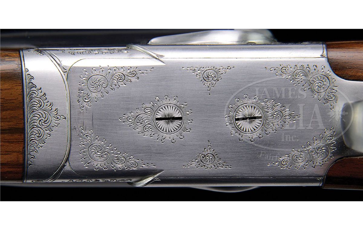 *CHOICE BUTCH SEARCY DELUXE BOXLOCK DOUBLE RIFLE W/TWO EXTRA BARRELS.