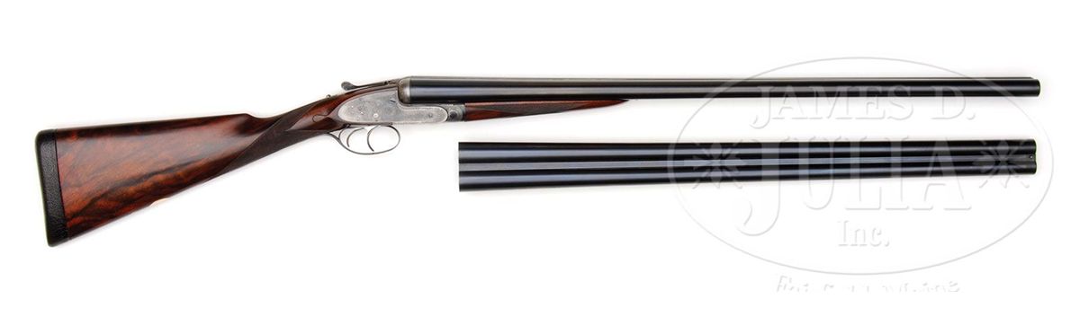 J. PURDEY SIDELOCK EJECTOR SHOTGUN TWO BARREL SET WITH CASE.