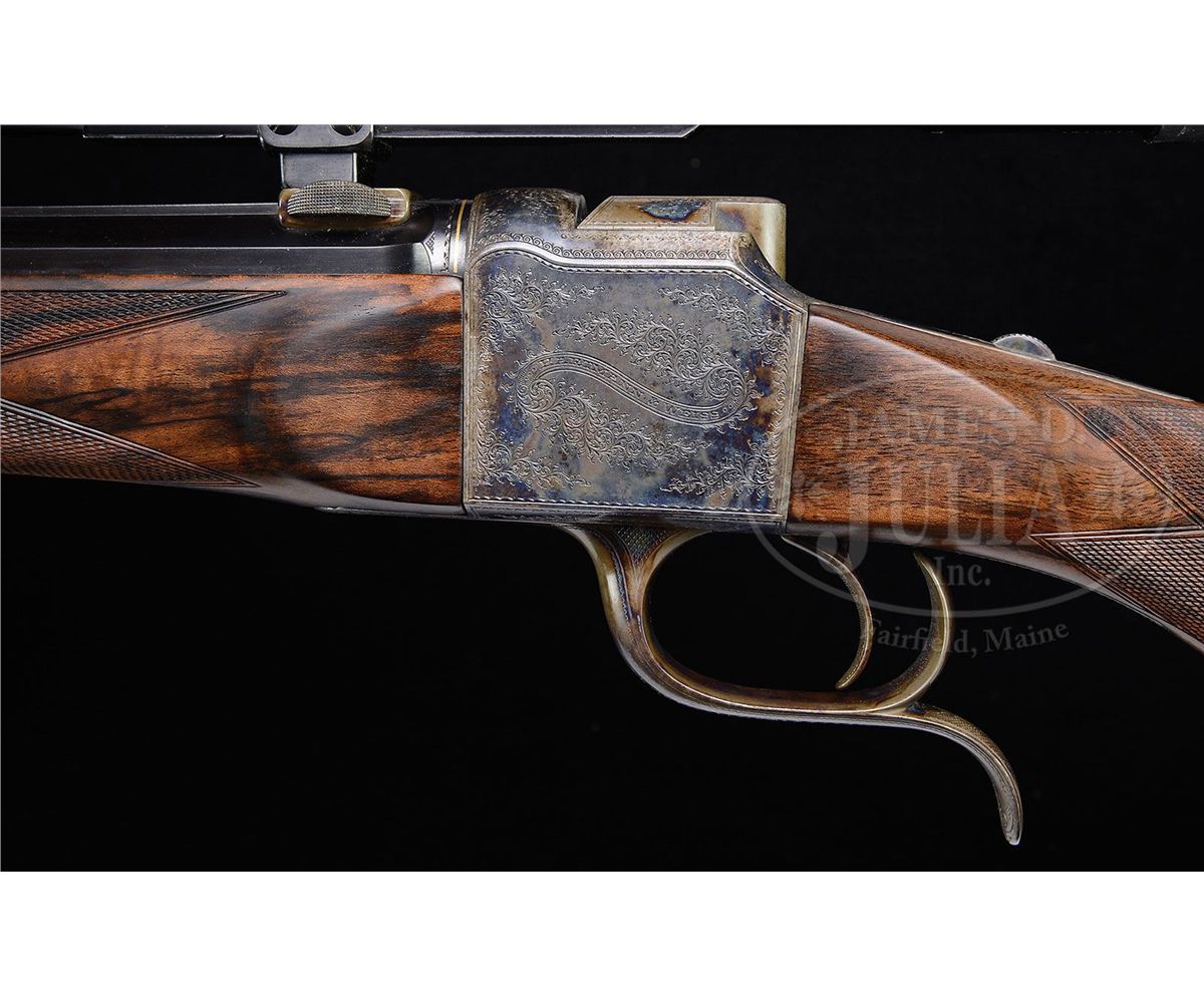 *EARLY HARTMANN & WEISS HAGN FALLING BLOCK SINGLE SHOT RIFLE WITH SCOPE.