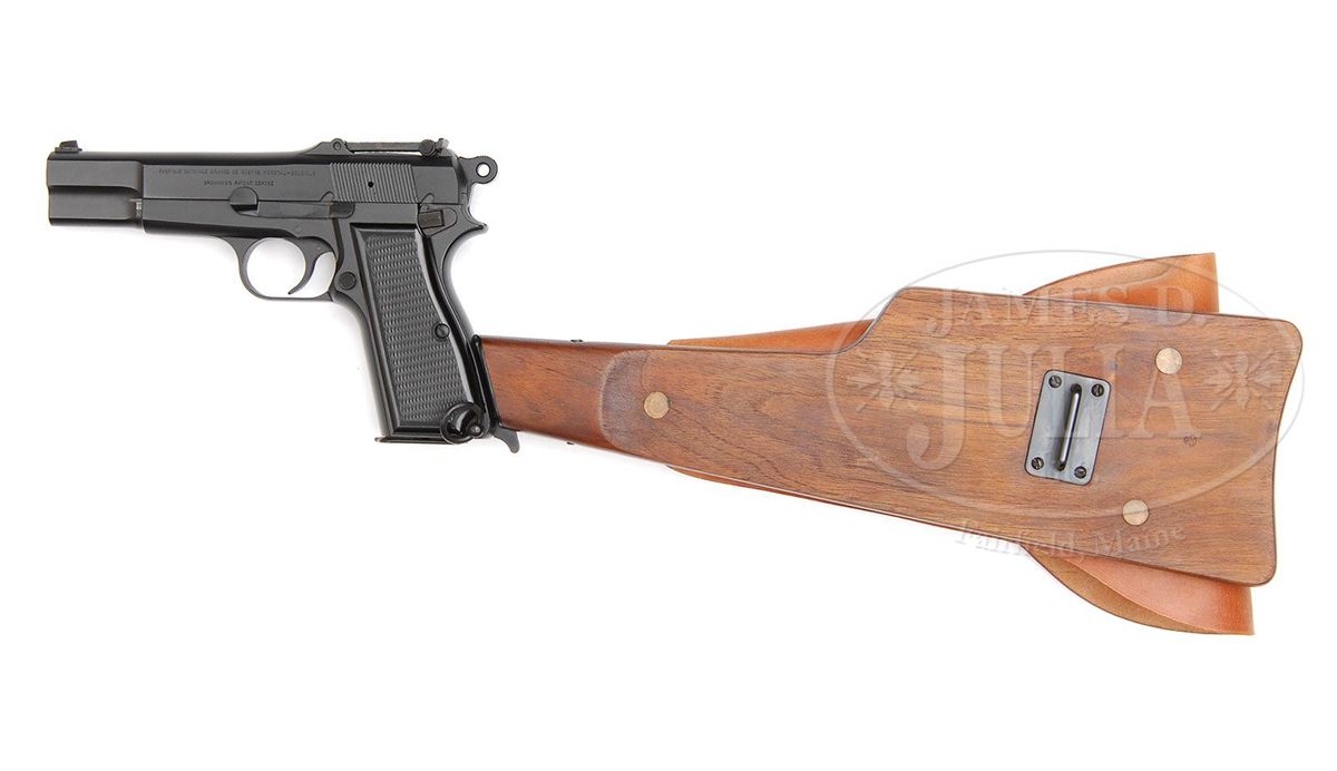 *FIRST PROTOTYPE MUSCAT AND OMAN BROWNING HI POWER WITH STOCK/ HOLSTER ...