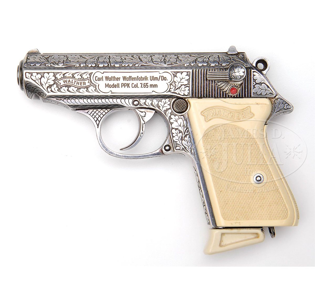 *FACTORY ENGRAVED WALTHER PP WITH CASE.
