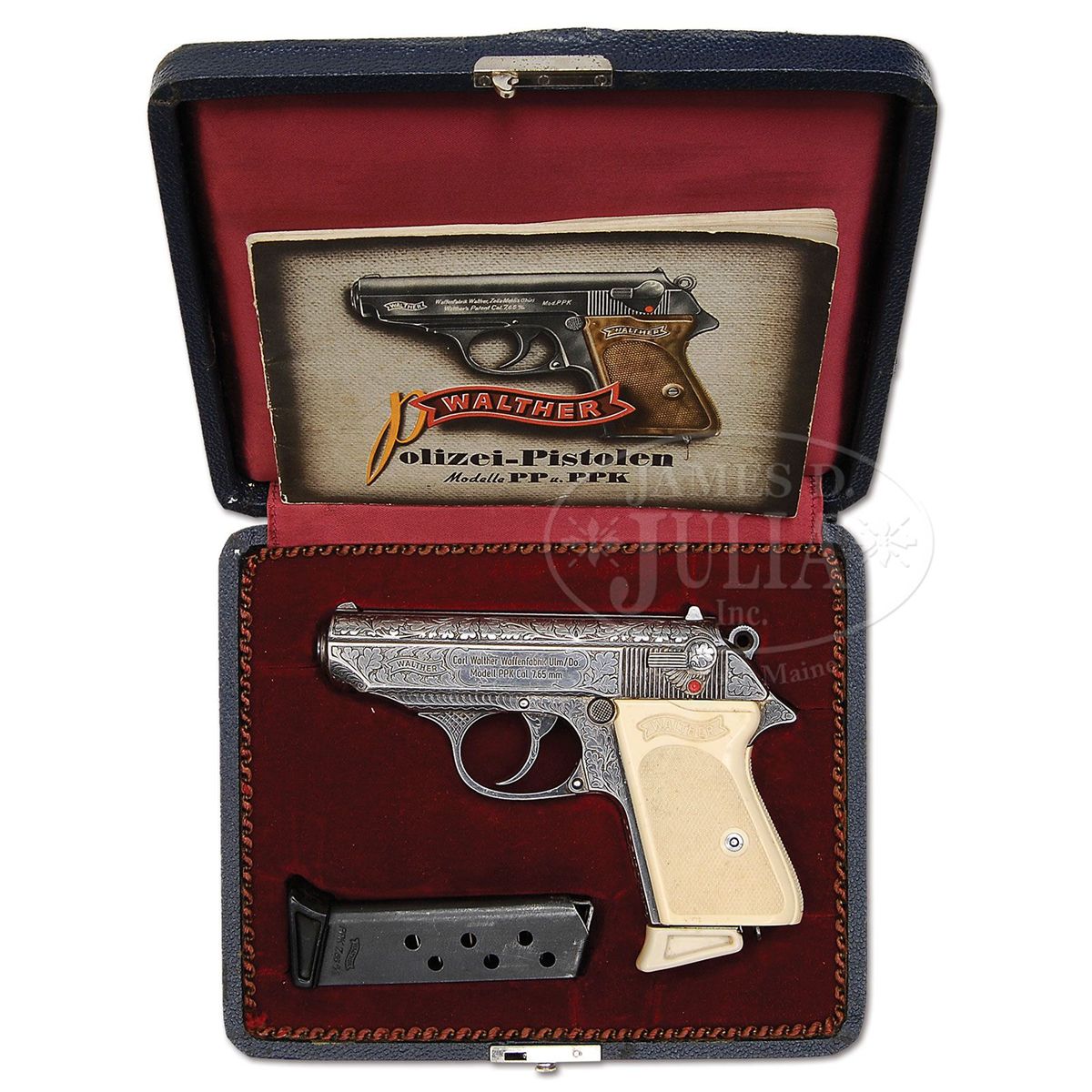 *FACTORY ENGRAVED WALTHER PP WITH CASE.
