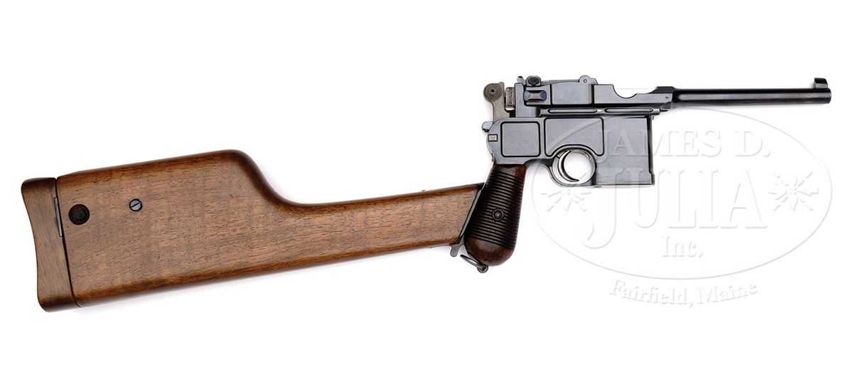 SCARCE MAUSER C96 CONEHAMMER WITH MAUSER CARTRIDGE 303 REAR SIGHT AND ...