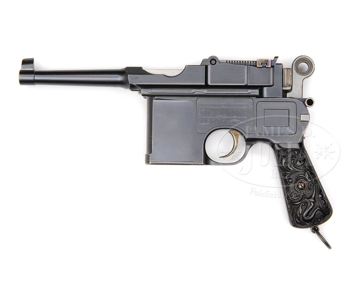 *SPECTACULAR MAUSER C96 PRE-WAR BOLO WITH LARGE RING HAMMER & FLORAL GRIPS.