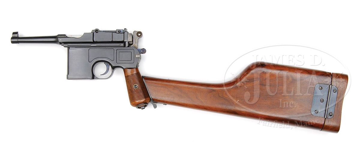 *SPECTACULAR MAUSER C96 EARLY POST-WAR BOLO WITH ORIGINAL STOCK.