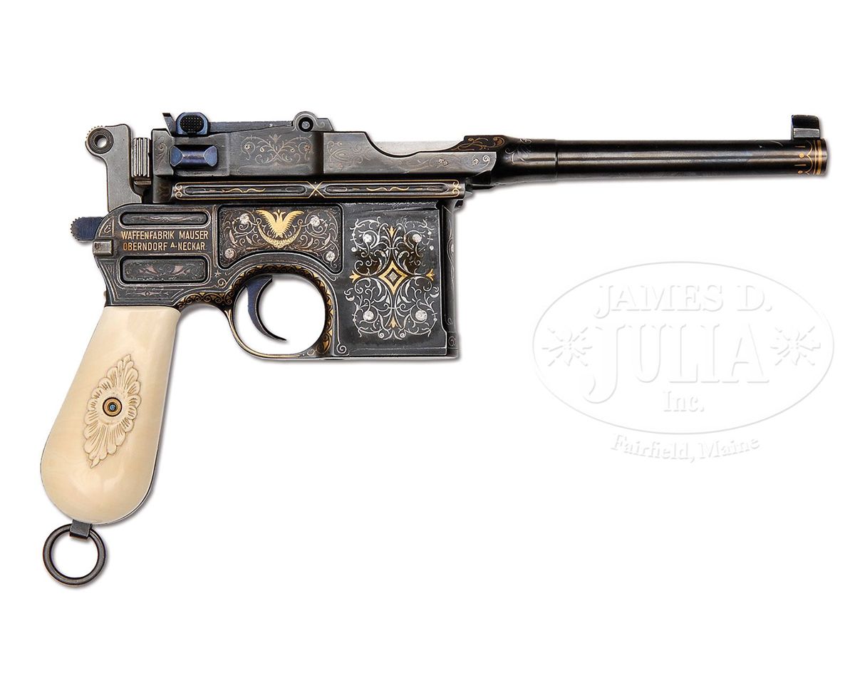 *HIGHLY EMBELLISHED, GOLD AND SILVER INLAID, MAUSER C96 MODEL 1930 ...