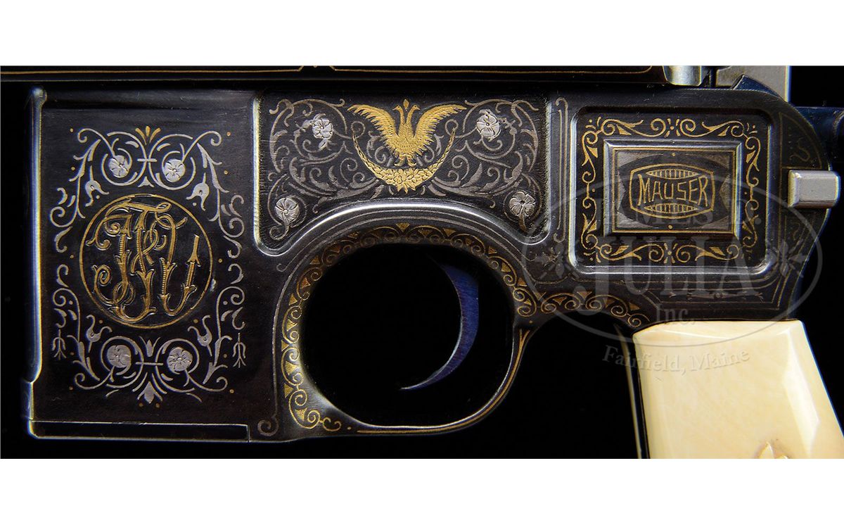 *HIGHLY EMBELLISHED, GOLD AND SILVER INLAID, MAUSER C96 MODEL 1930 ...