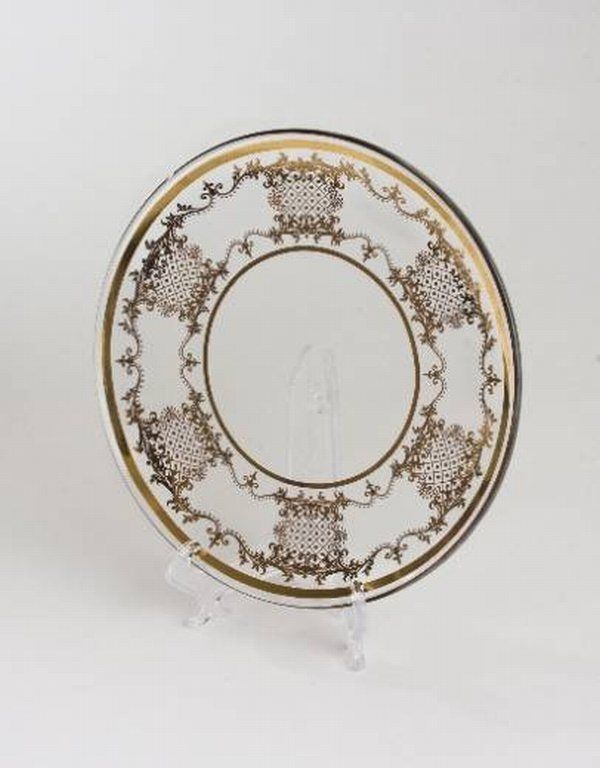 SET OF 12 CRYSTAL 8" DINNER PLATES