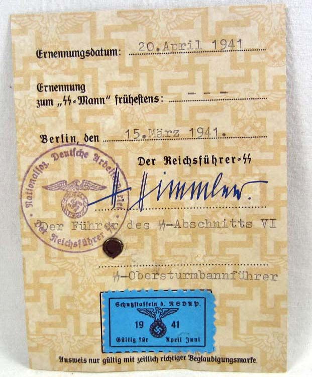 GERMAN NAZI NSDAP IDENTIFICATION CARD W/ PHOTO - AUSWEIS