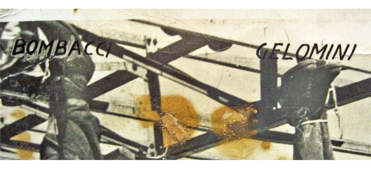 1945 PHOTO OF MUSSOLINI & 5 OTHERS HANGING FROM THEIR ANKLES - 7" X 9"