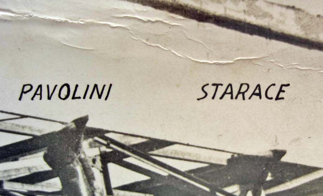 1945 PHOTO OF MUSSOLINI & 5 OTHERS HANGING FROM THEIR ANKLES - 7" X 9"