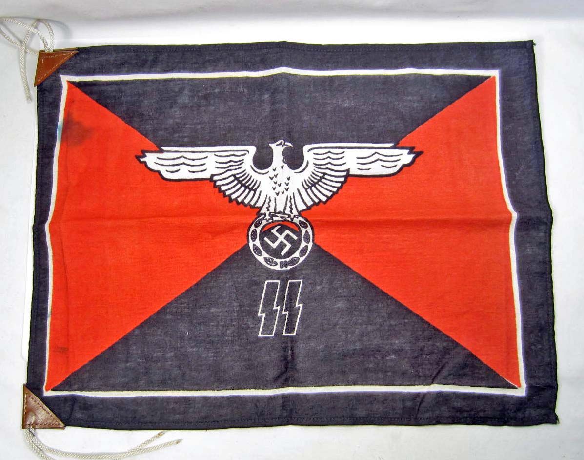 GERMAN NAZI SS BANNER/FLAG - POSS. FOR A CAR