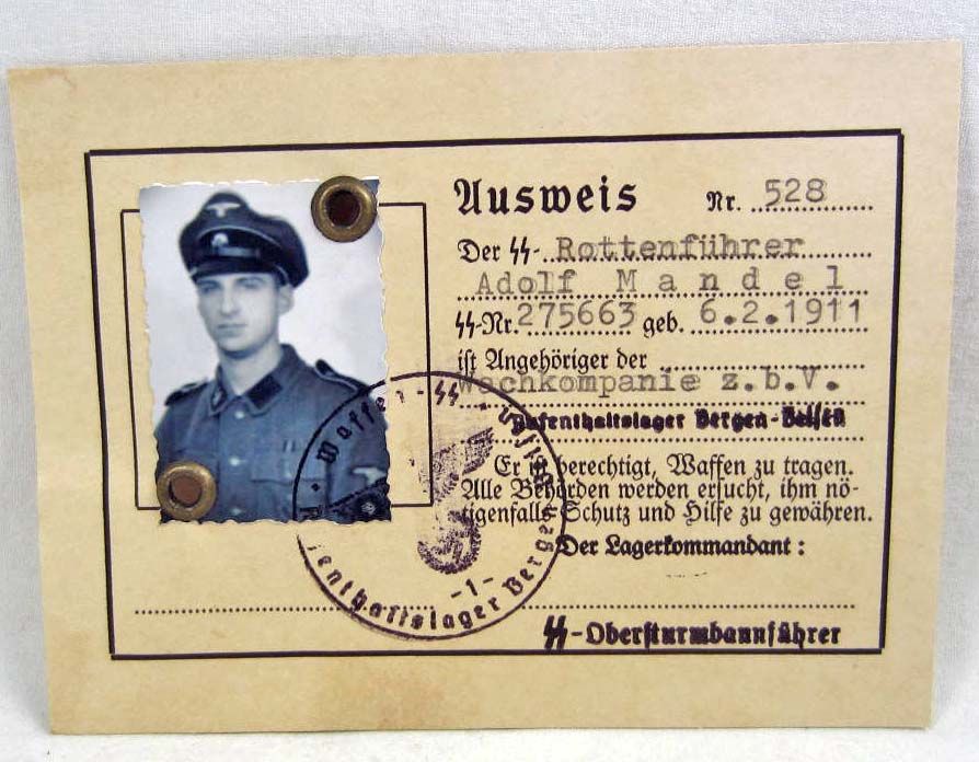GERMAN NAZI IDENTIFICATION CARD W/ PHOTO - AUSWEIS