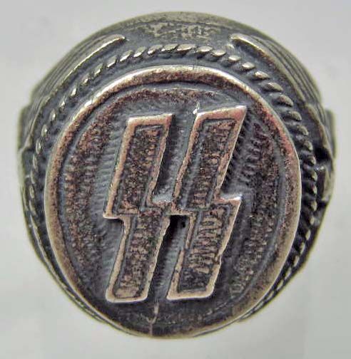 STERLING SILVER GERMAN NAZI SS RING - SIZE 10