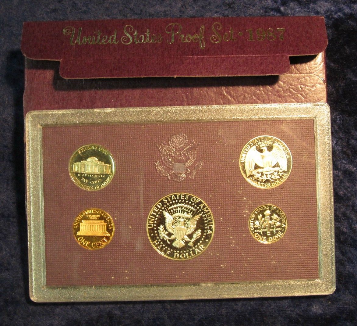 85. 1987 U.S. Proof Set in original box and plastic case as issued from ...