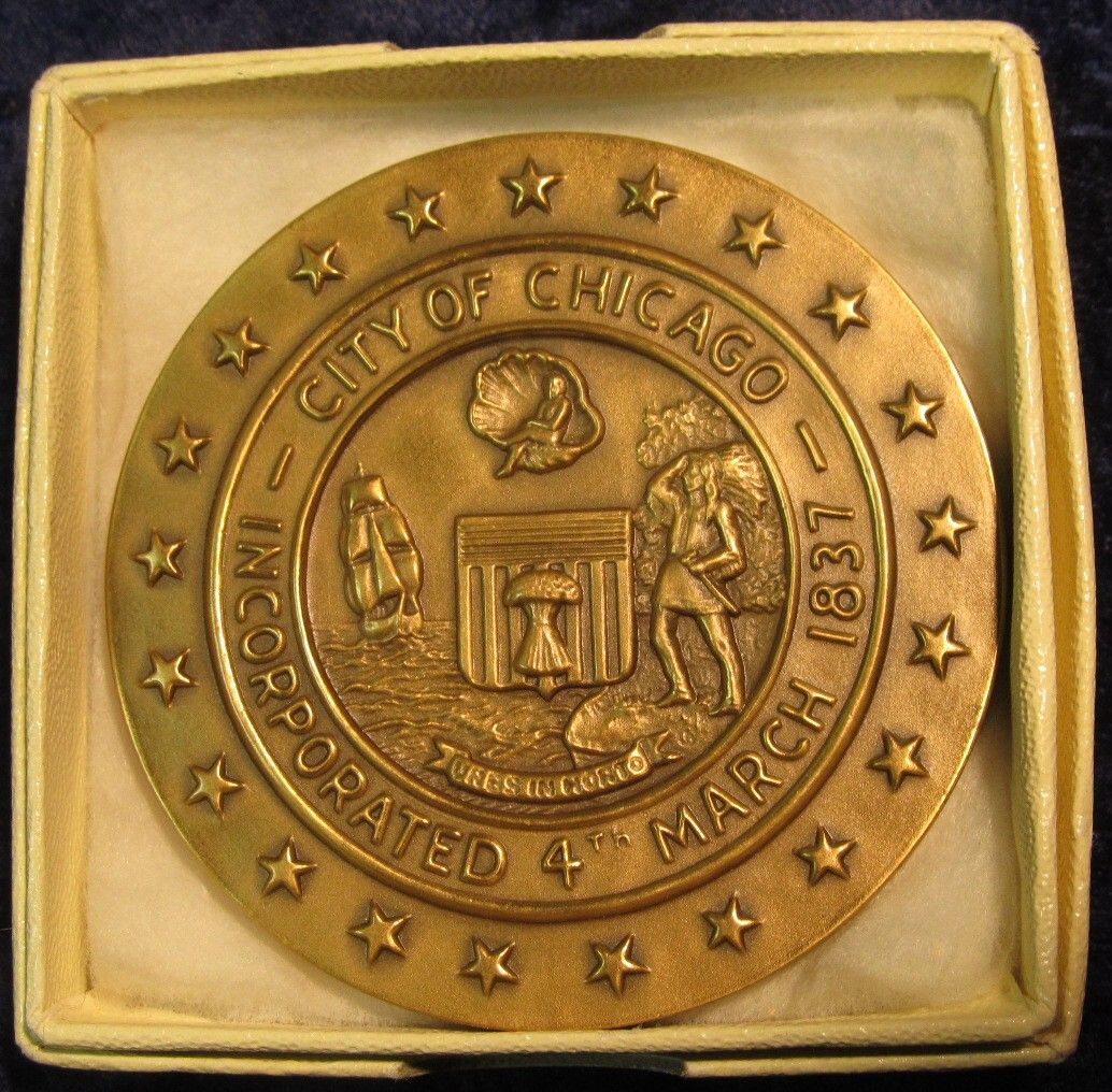 340. 1871-1971 City of Chicago Fire Centennial. Bronze. Medallic Art Co ...