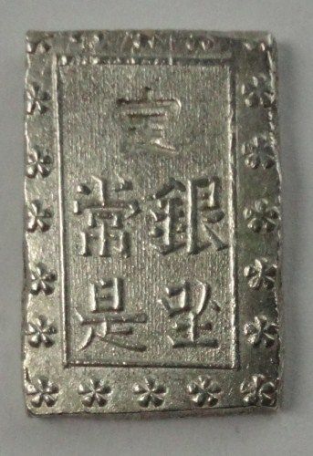 JAPAN SQUARE COIN 1837-1854 BU ICHIBU TEMPO 8.66 GRAM