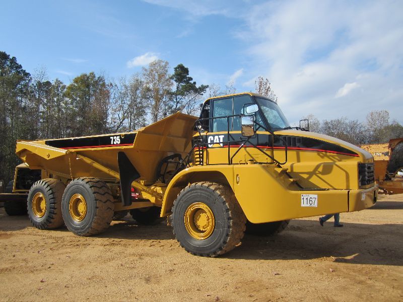 CAT 735 ARTICULATED DUMP, S/N AWR00344 (03 YR) 35 TON CAPACITY, 6X6, ECAB W/AIR, 26.5X25 TIRES ...