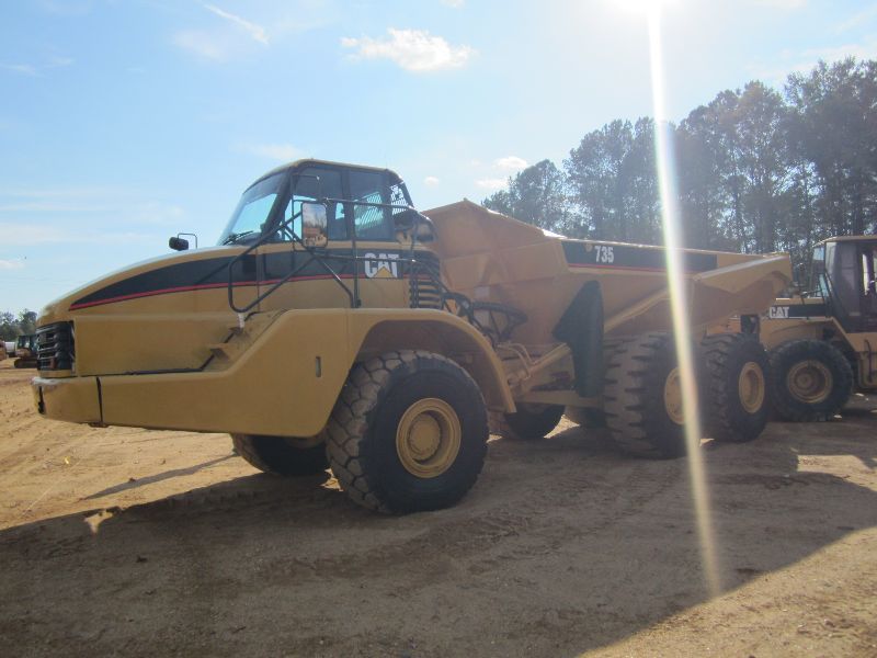 CAT 735 ARTICULATED DUMP, S/N AWR00344 (03 YR) 35 TON CAPACITY, 6X6, ECAB W/AIR, 26.5X25 TIRES ...